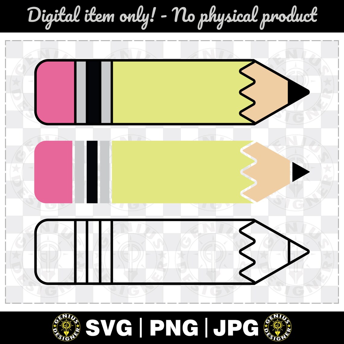 Pencil SVG Pencil PNG School Pencil Cut File Cricut - Etsy