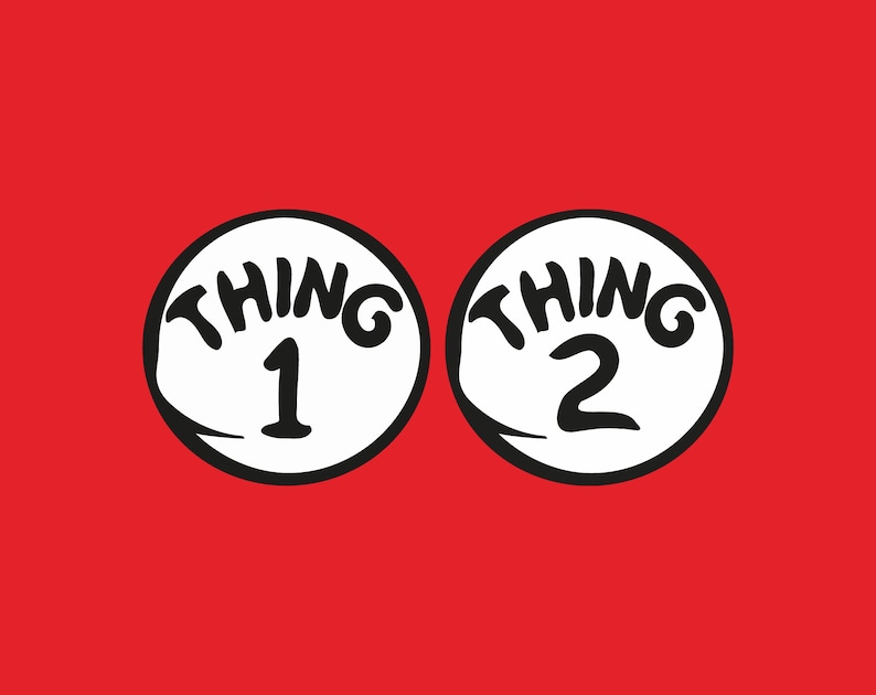 Thing 1 Thing 2 SVG | Twin Birthday Design (digital Download) - Etsy