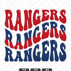 Rangers Retro Wavy SVG | Baseball Team Spirit, Boho (svg, Png, Jpg) - Etsy