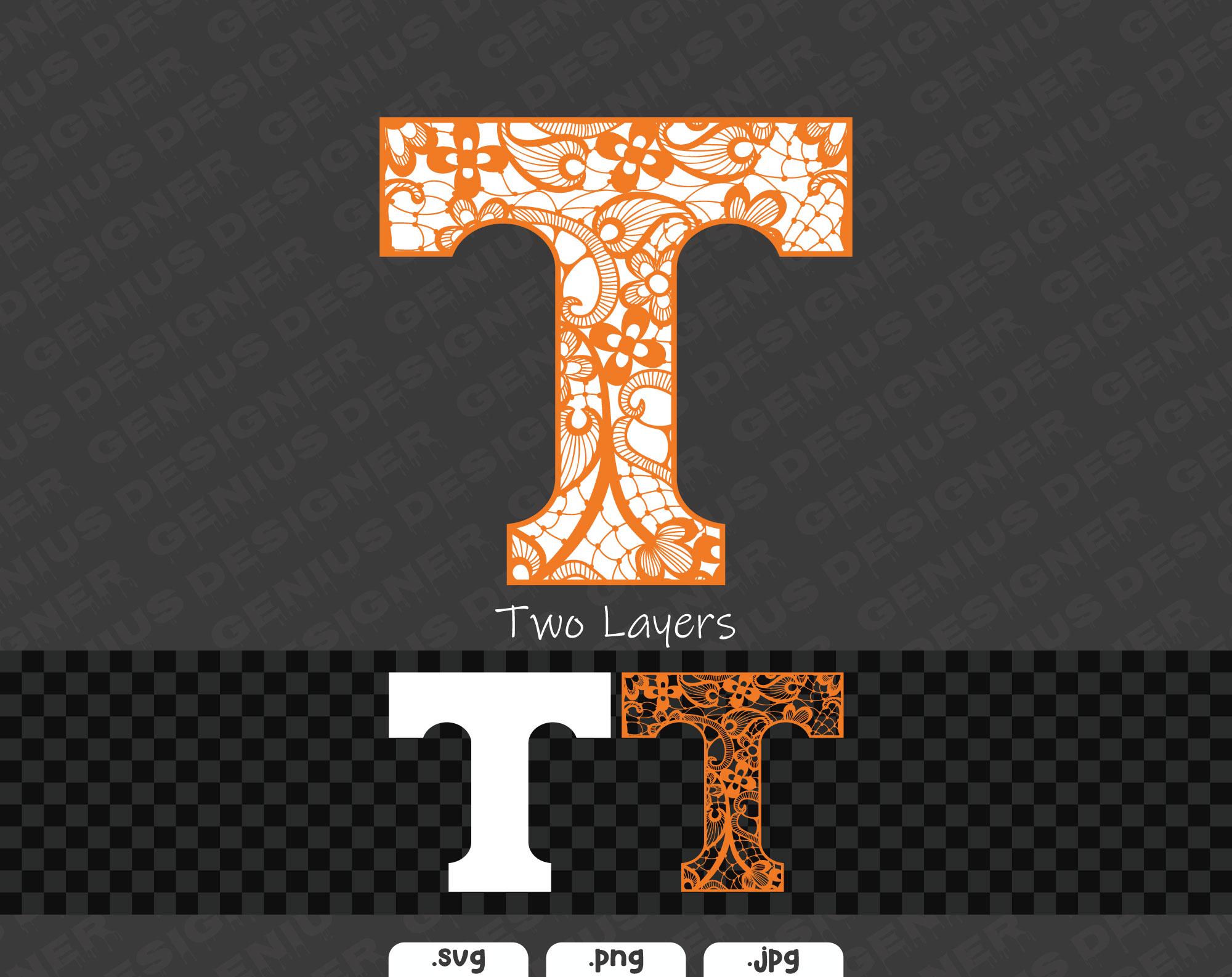 Tennessee Power T SVG PNG JPG | Lace Floral Power T, Football ...