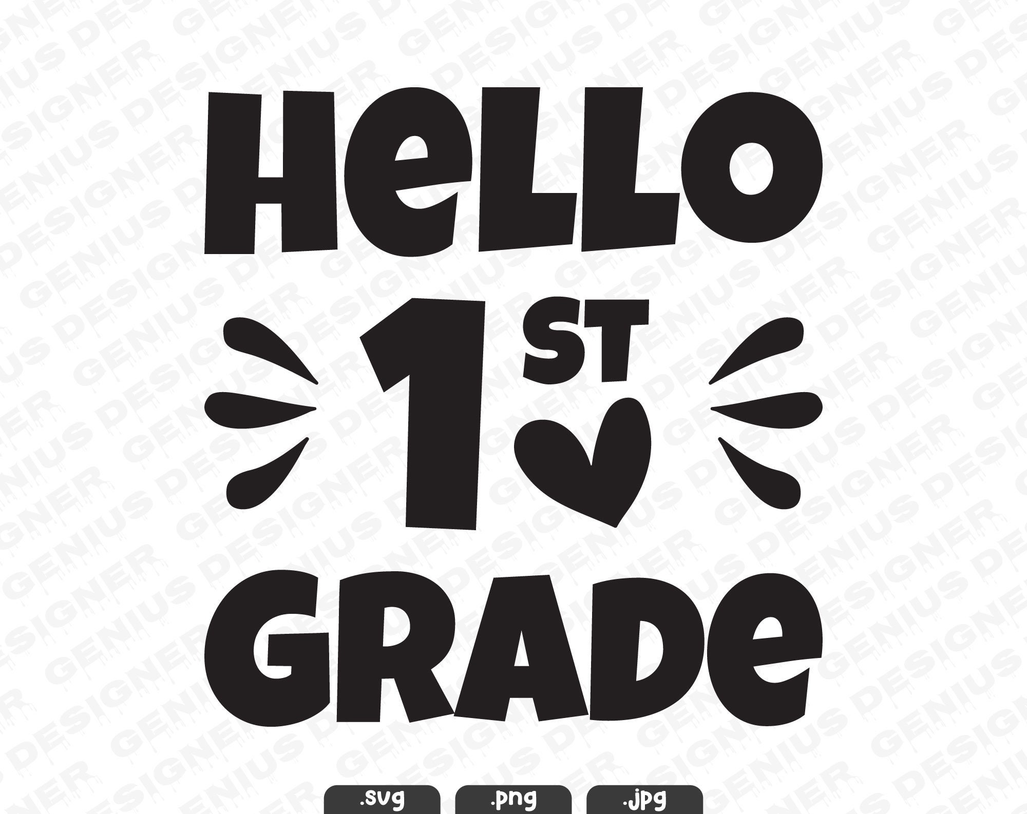Hello 1st Grade SVG Hello First Grade First Day of School - Etsy