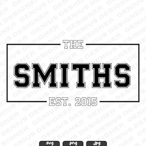 Custom Family Name Sign Svg Png Jpg, Family Split Monogram Digital ...