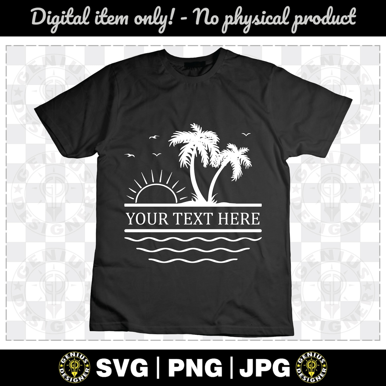 Palm Tree Split Frame Svg Beach Monogram Frame Palm Tree Nametag Svg ...