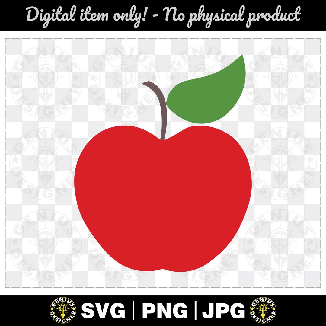 Apple Svg, Apple Fruit Png, Apple Clipart, Scholl Print Silhouette Svg ...