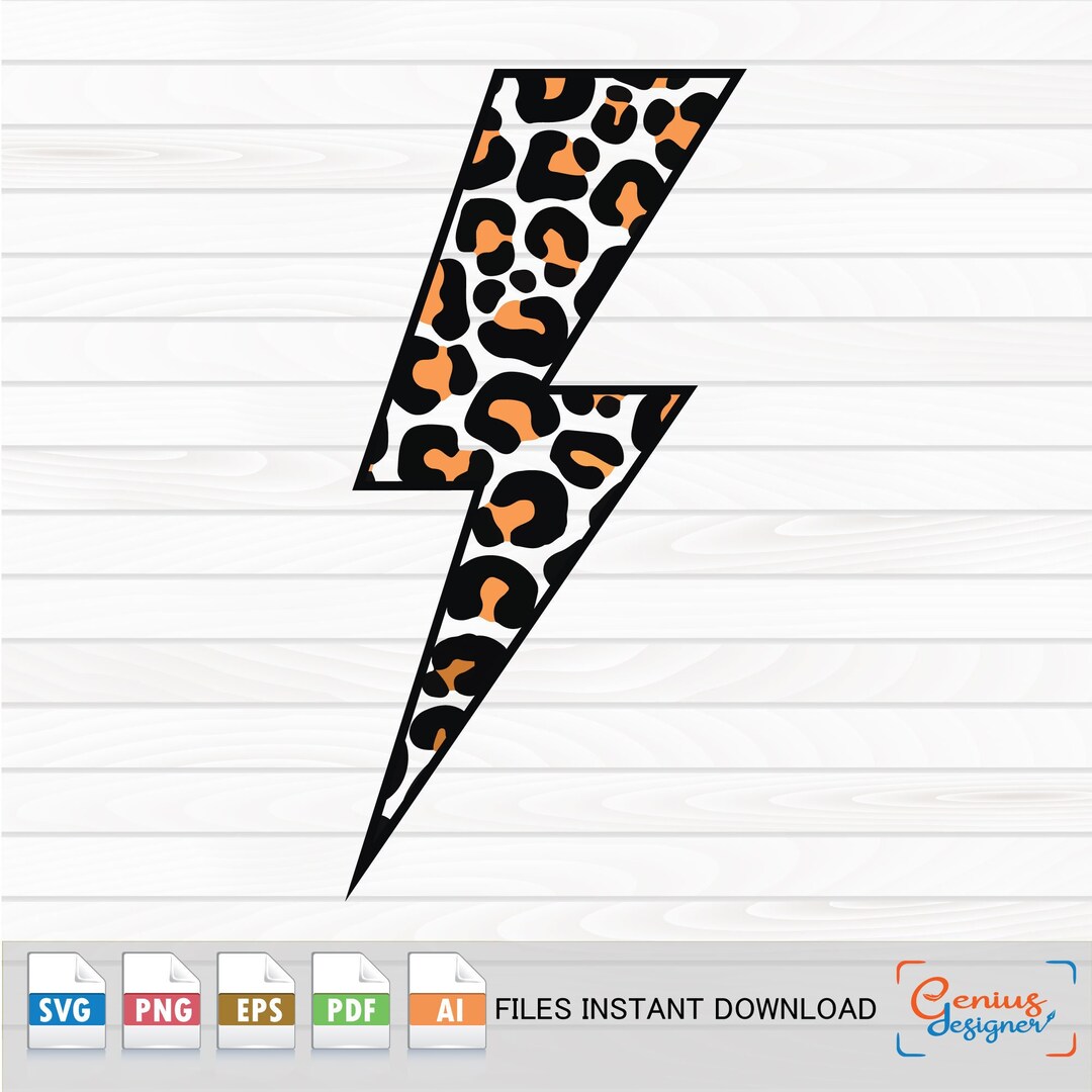 Lightning Bolt Svg File Leopard Pattern Svg,png,eps,pdf,ai - Etsy