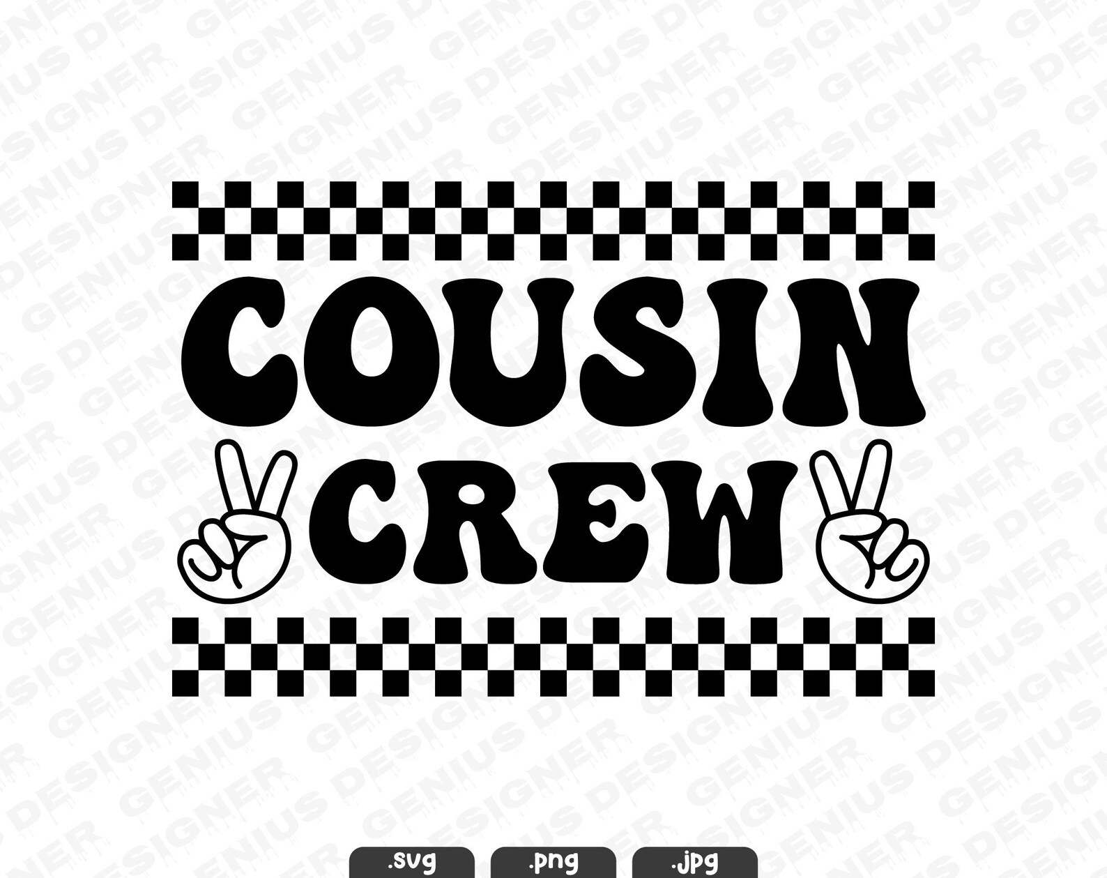 Retro Cousin Crew Svg, Png, Jpg, Groovy Design (digital Download) - Etsy