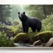Black Bear Art Print, Rustic Wall Art, Digital Download Printable ...