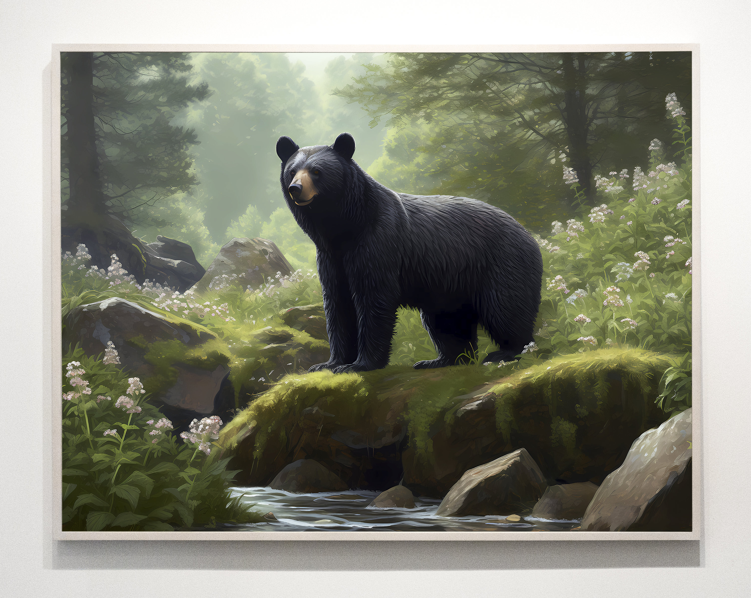 Black Bear Art Print, Rustic Wall Art, Digital Download Printable ...
