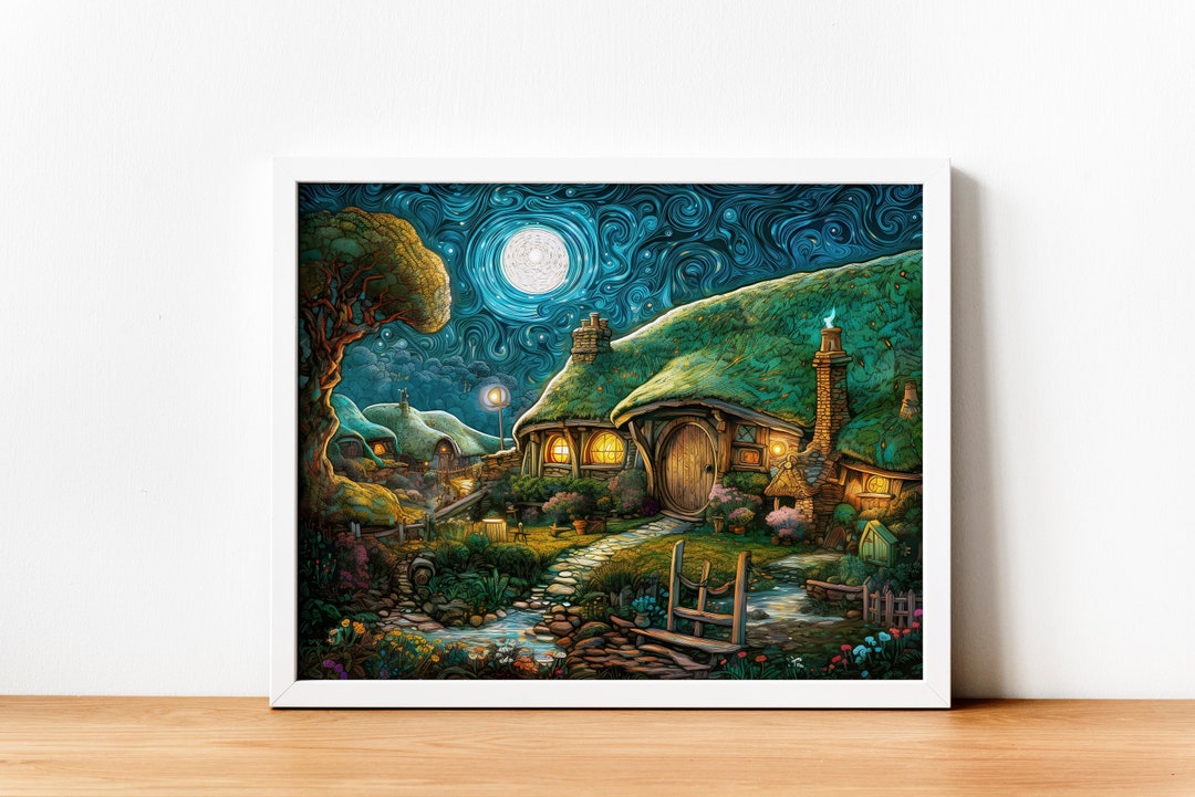 Bag End Art Print: Whimsical Shire Landscape (digital Download) - Etsy