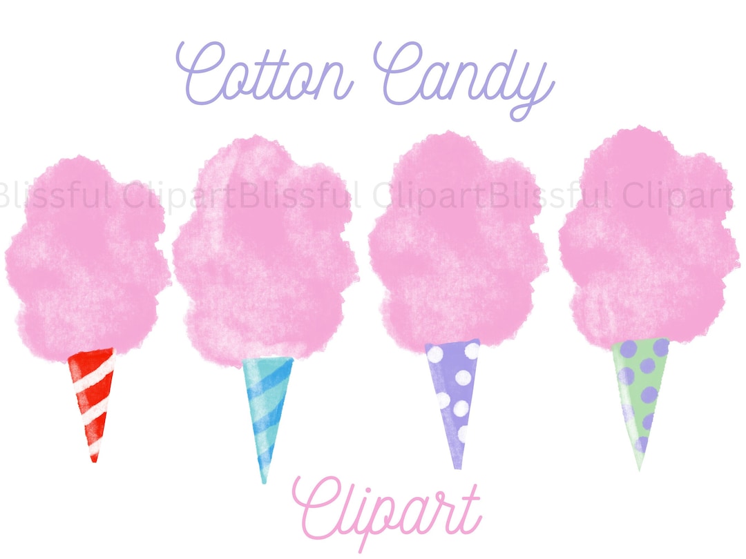 Cotton Candy Clipart, Watercolor Cotton Candy, Carnival, Pink Candy ...