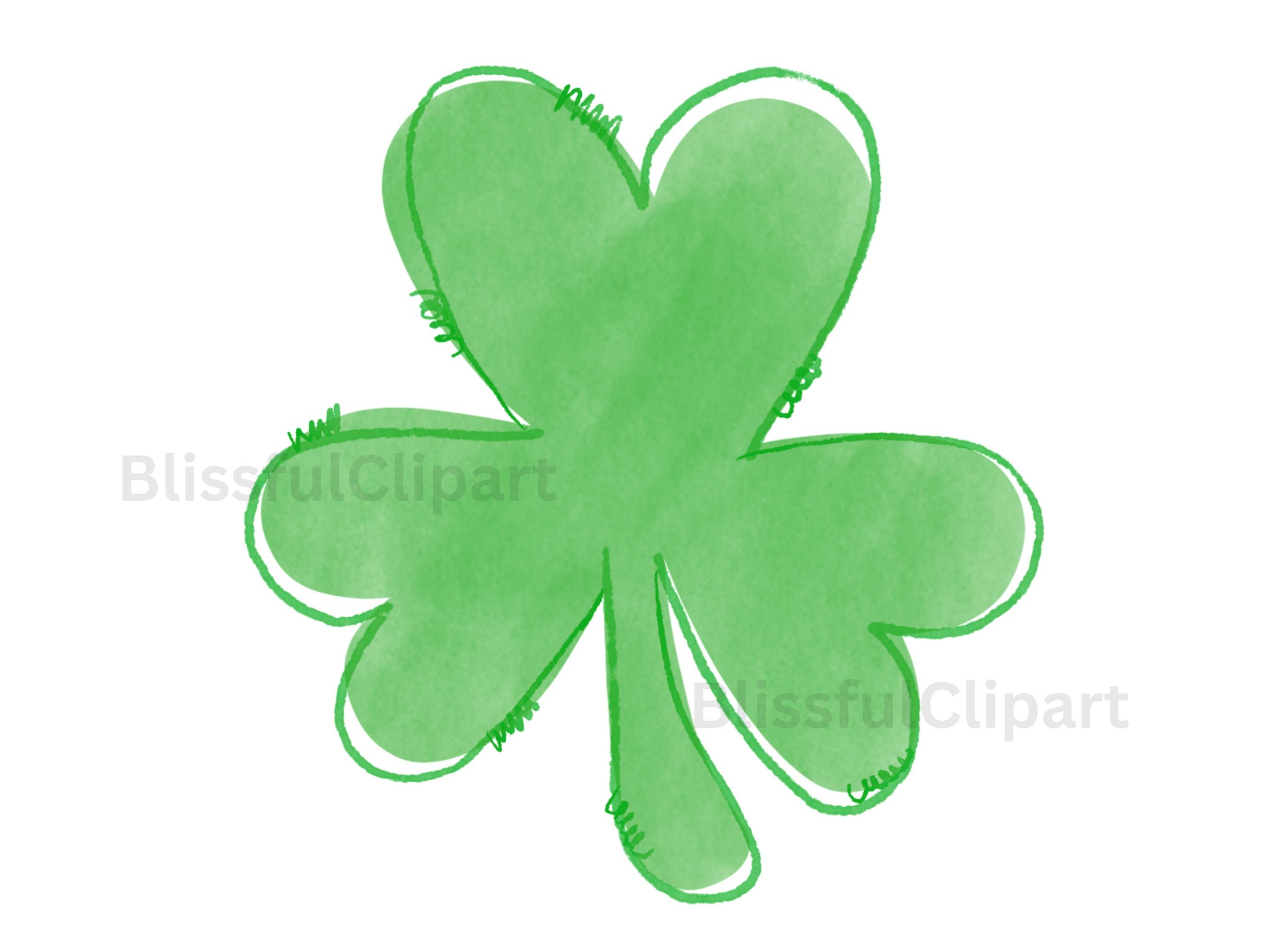 Watercolor Shamrock PNG, Four Leaf Clover PNG, Lucky, St Patty's Day ...