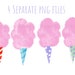 Cotton Candy Clipart, Watercolor Cotton Candy, Carnival, Pink Candy ...