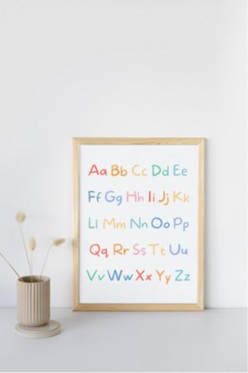 Pastel Alphabet Poster | ABC Printable for Kids | Uppercase + Lowercase ...