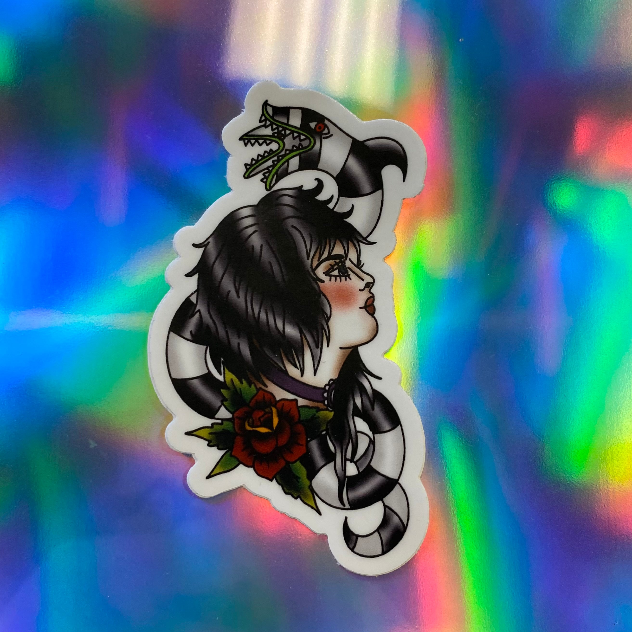 Lydia Deetz Beetlejuice American Traditional Tattoo Sticker - Etsy