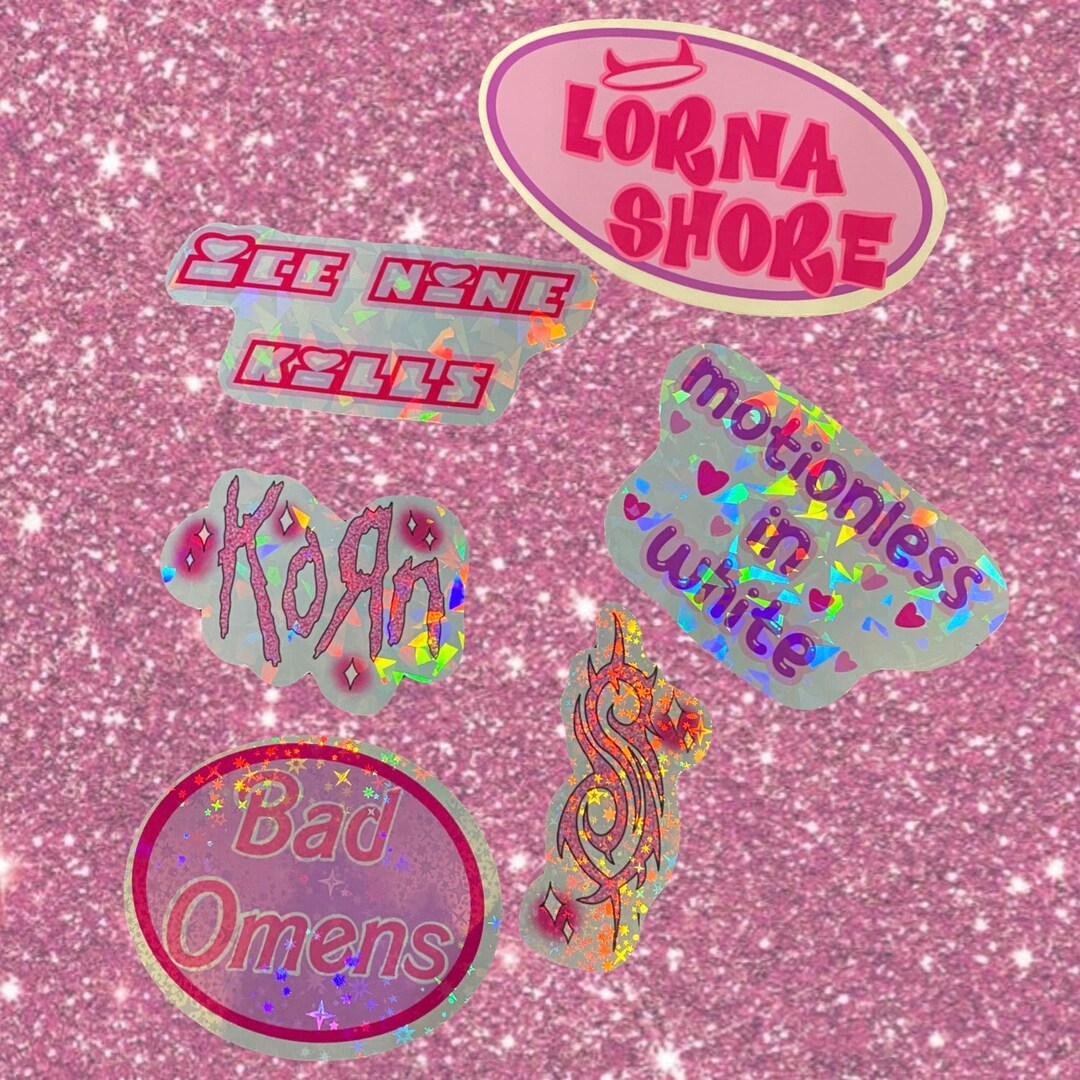 Girly Heavy Metal Band Stickers Glitter Holographic Sticker - Etsy
