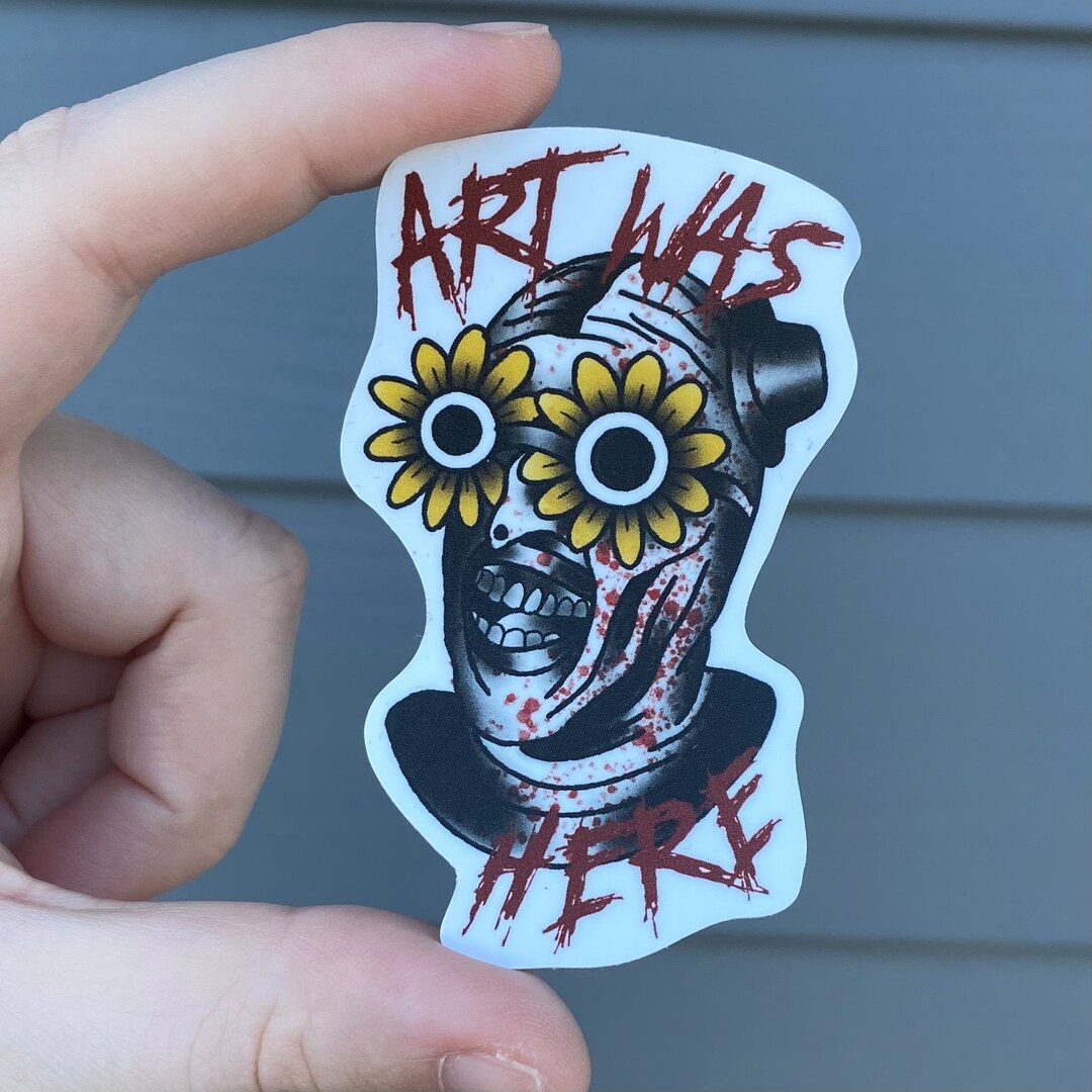 Terrifying Art Was Here Sticker Horror Movie Clown - Etsy