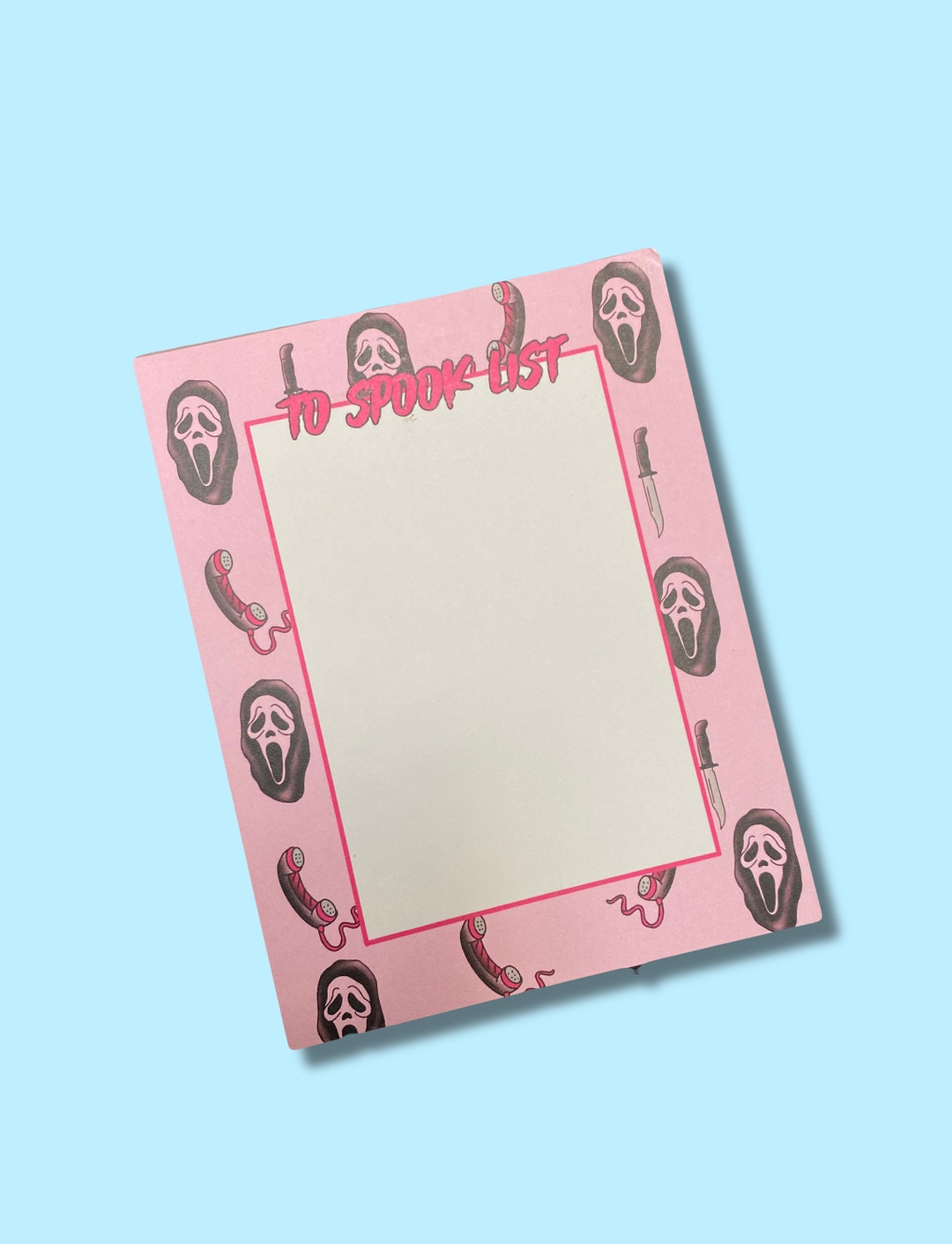 SCREAM to Spook List Pad Horror Movie Slasher Ghost Face Notebook Note ...