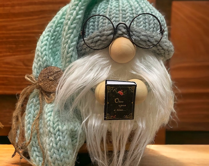 Book Gnome Reading Gnome Knitted Gnome Farmhouse Decor Spring Gnome Gnome With Glasses