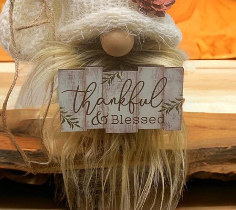 Knitted Gnome, Farmhouse Decor, Gnome With Hat, Blessed Gnome ...