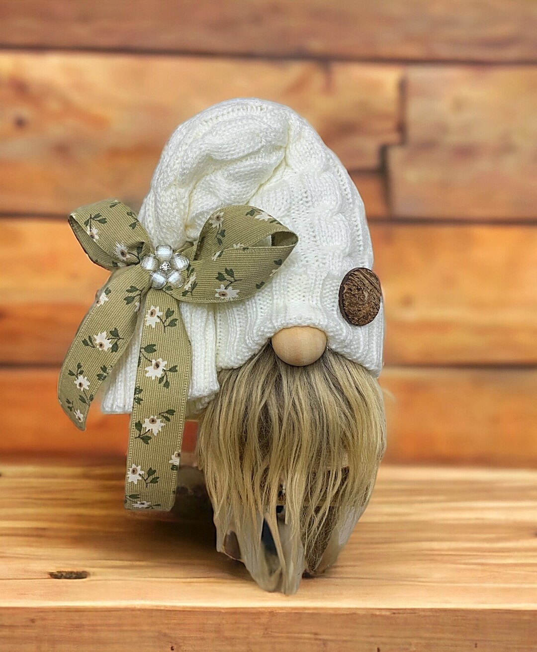 Knitted Gnome, Flower Gnome, Farmhouse Decor, Spring Gnome, Gift Gnome ...