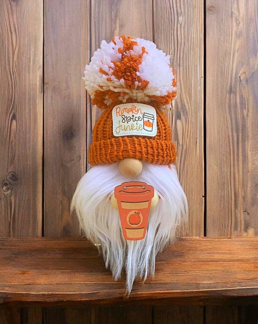 Fall Gnome, Pumpkin Spice Gnome, Knitted Gnome, Coffee Gnome, Drink ...