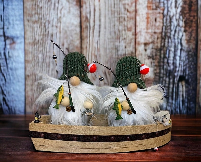 Fishing Buddy Gnomes Boat Gnomes Fathers Day Gnome Cabin - Etsy