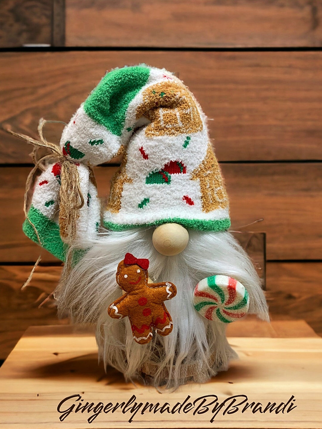 Gingerbread Gnome, Holiday Gnome, Christmas Decor, Candy Gnome ...