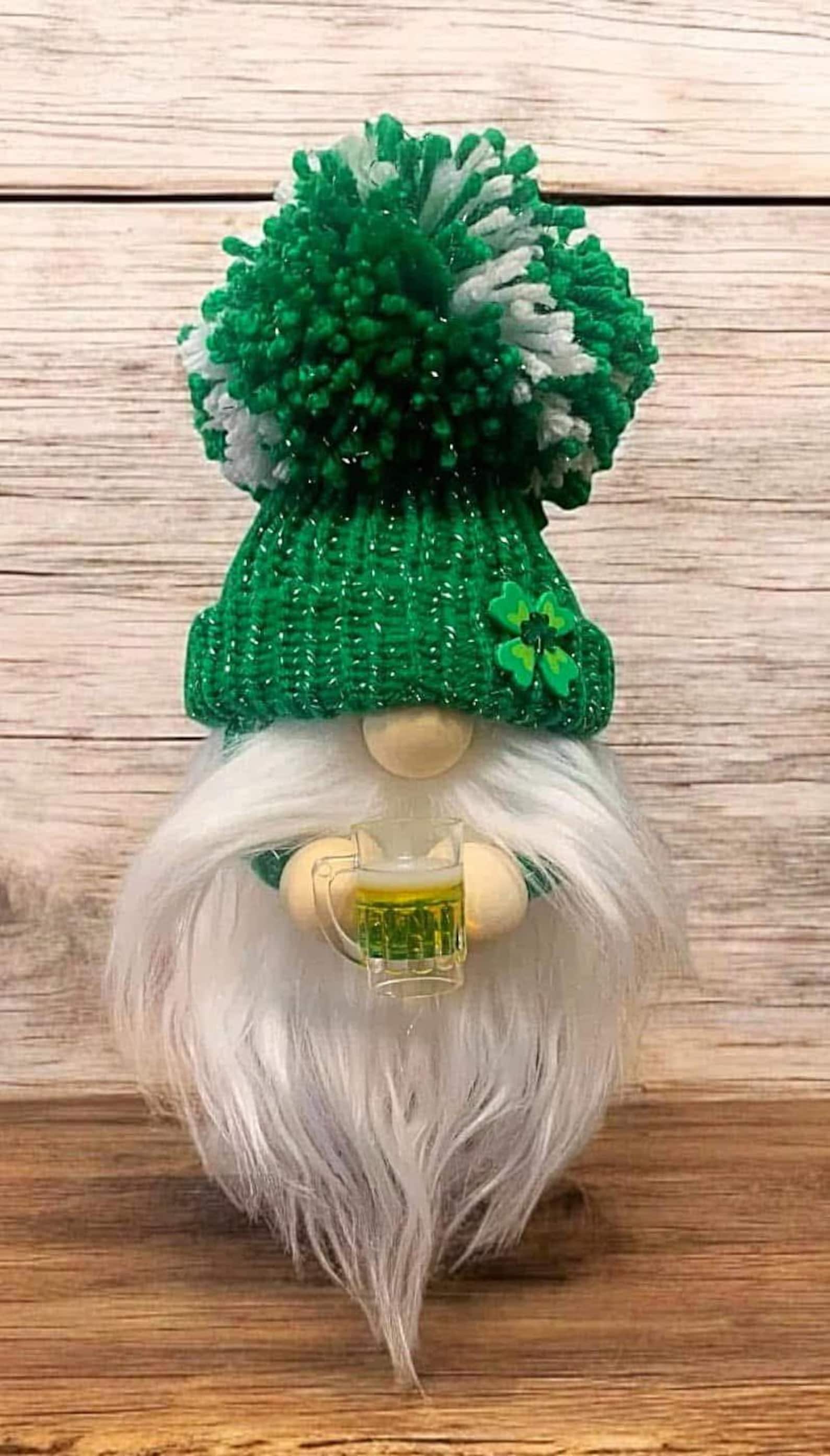 St Patrick’s Day Gnome, 4 Leaf Clover Gnome, Lucky Gnome, Irish Gnome ...
