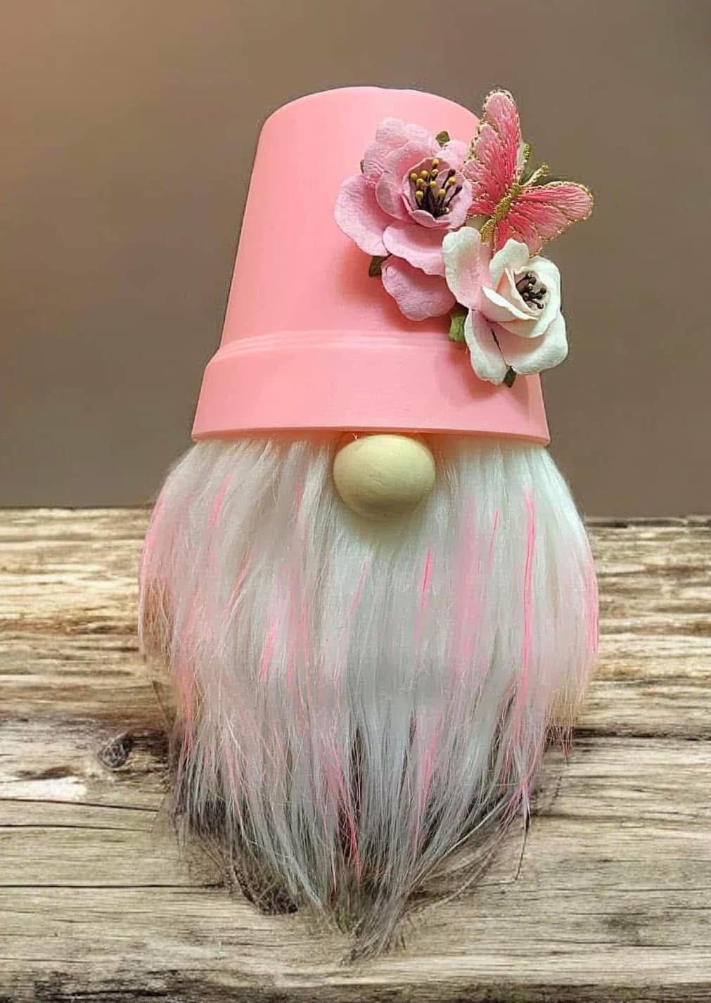 Knitted Gnome, Flower Pot Gnome, Flower Gnome, Garden Gnome, Farmhouse ...