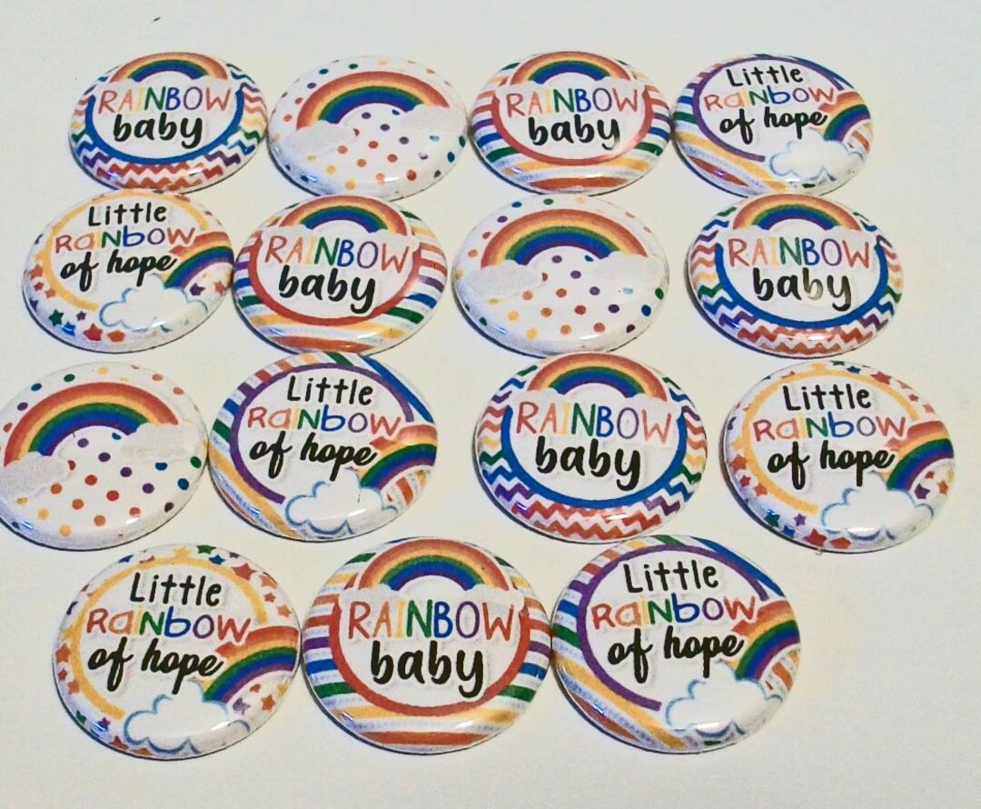 Colorful Rainbow Baby Rainbow of Hope Set of 15 1 Inch Buttons. Choose ...