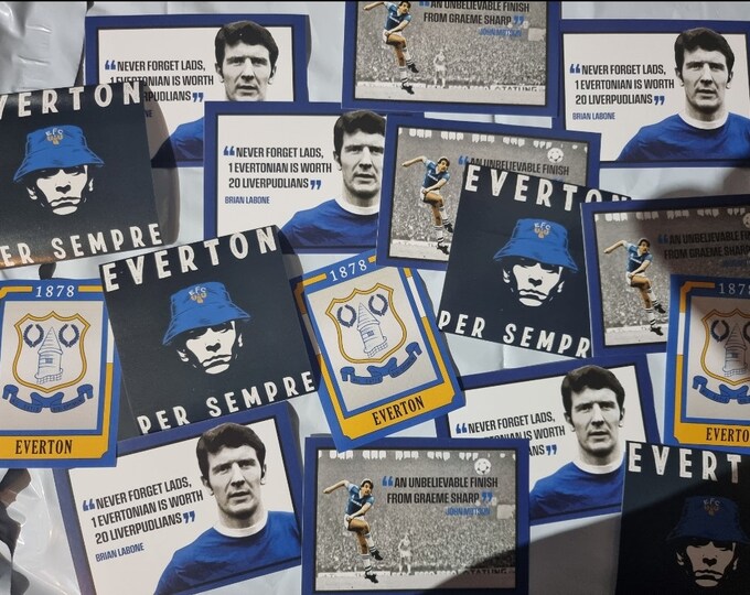 100 X Everton Stickers Based on Scarf Shirt Banner Programme EFC ...