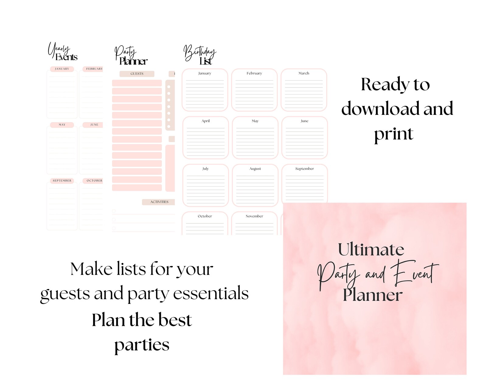 Party Event Planner, Printable Party Planner, Printable Event Planner ...