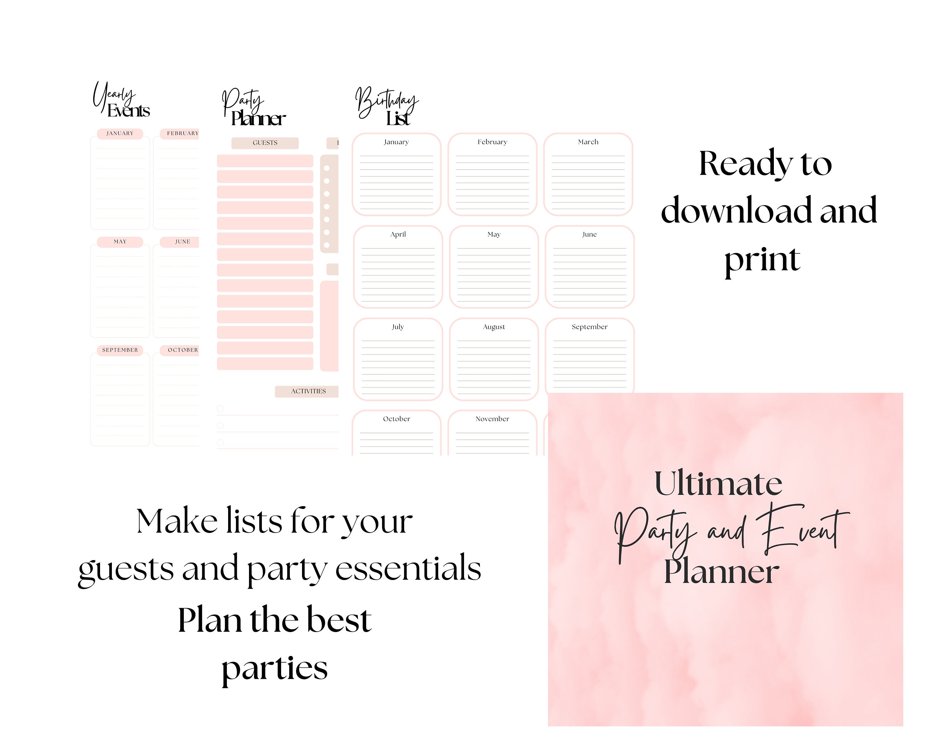 Party Event Planner, Printable Party Planner, Printable Event Planner ...