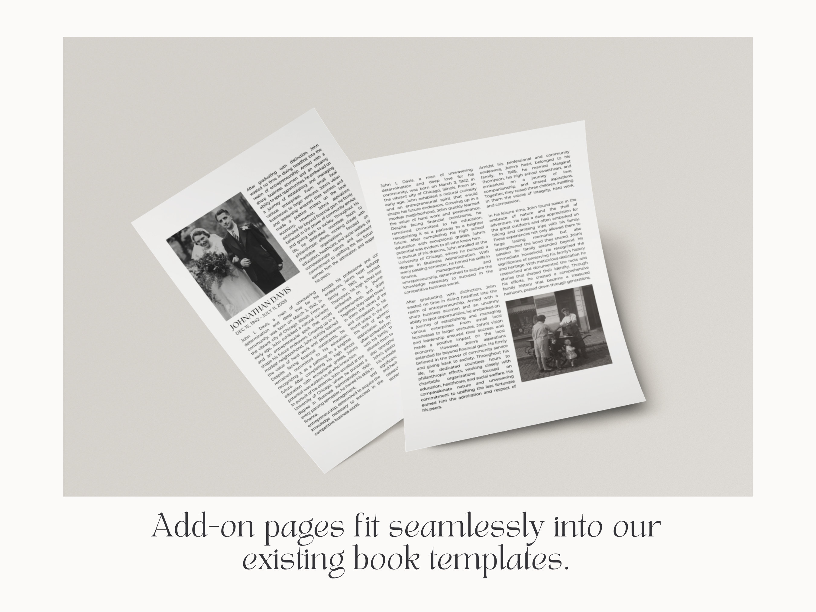 Add-on Pages for Ancestry Book BIOGRAPHY PAGES for Use With Any of Our ...