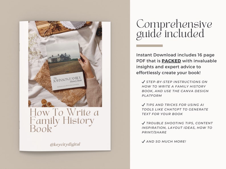 Ancestry Book Template - DELUXE | Family History Genealogy Printable ...