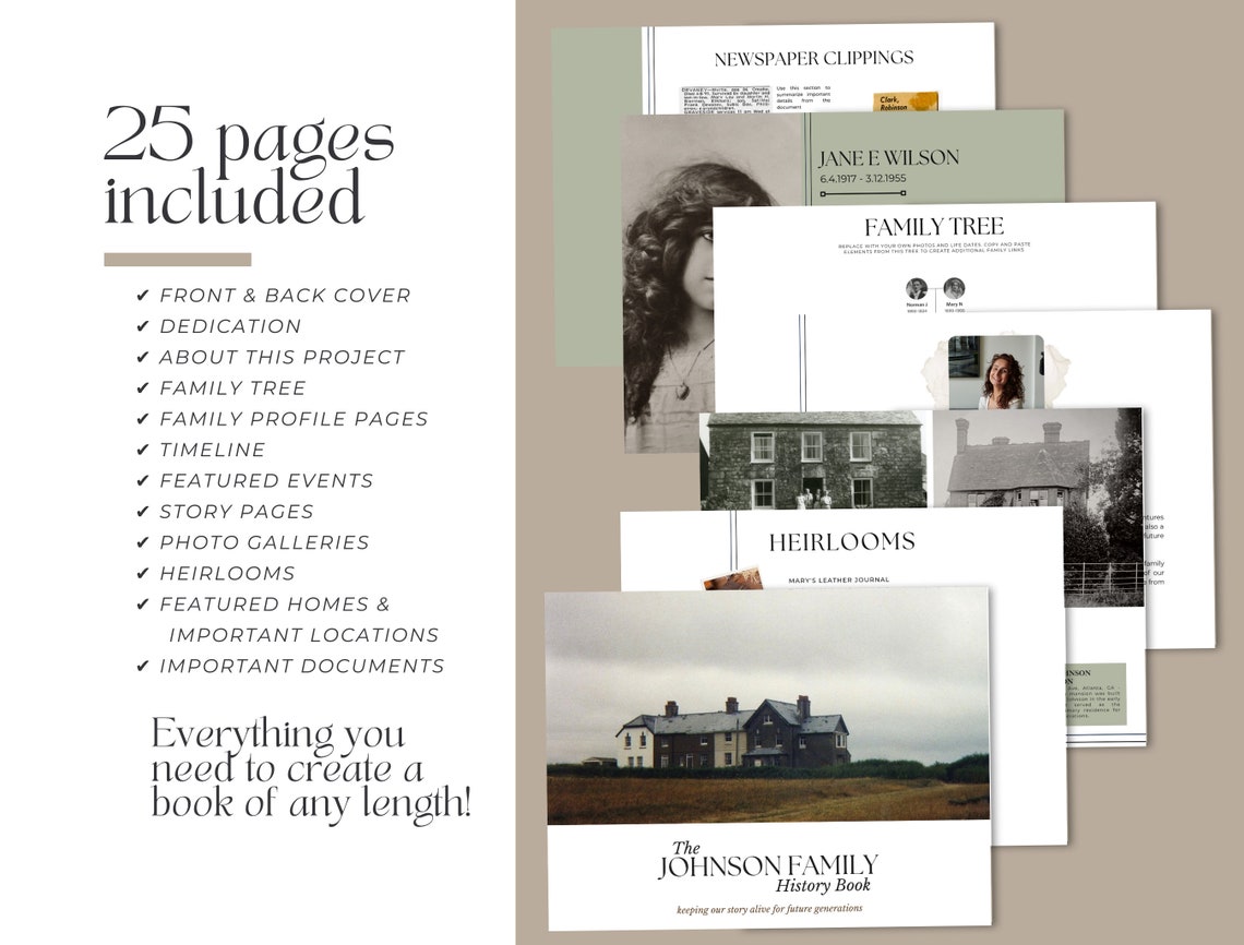 Ancestry Book Template *LANDSCAPE FORMAT VERSION* | Family History ...