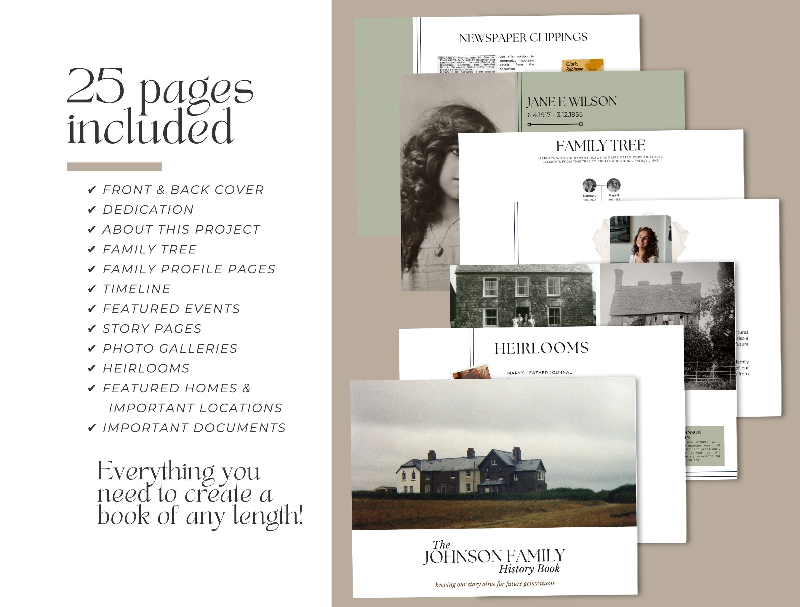 Ancestry Book Template *LANDSCAPE FORMAT VERSION* | Family History ...