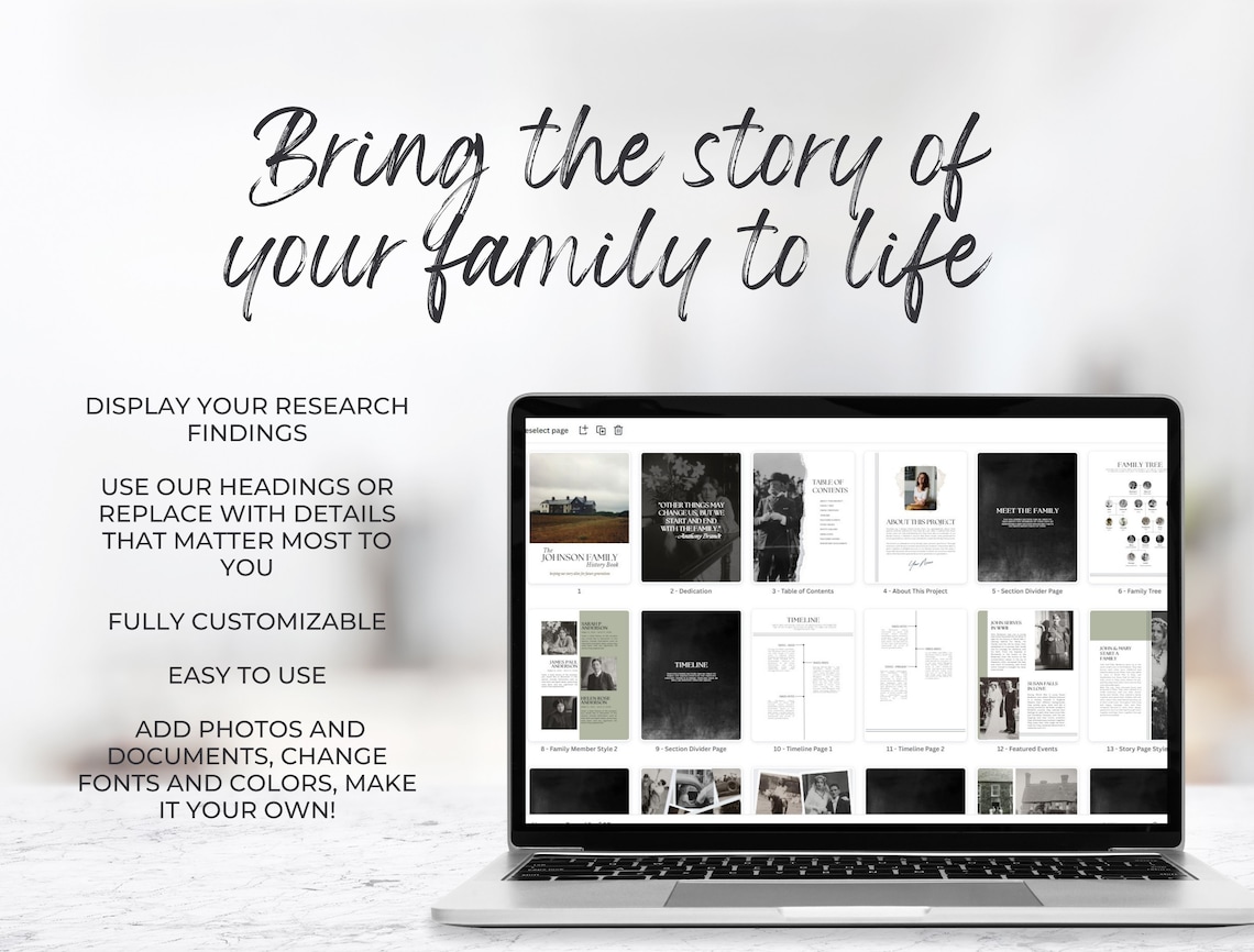 Ancestry Book Template LANDSCAPE FORMAT VERSION Family History ...