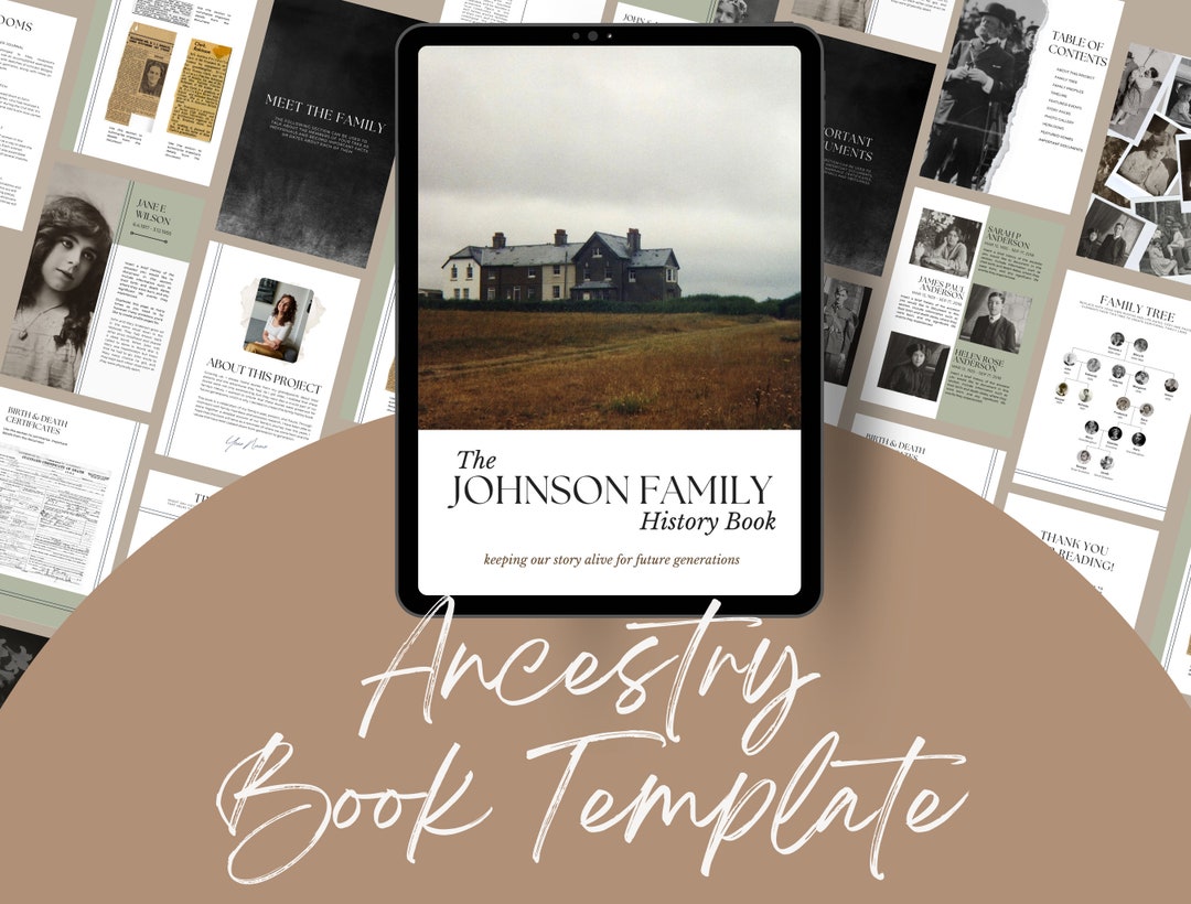 Ancestry Book Template - STANDARD | Printable Family History Genealogy ...