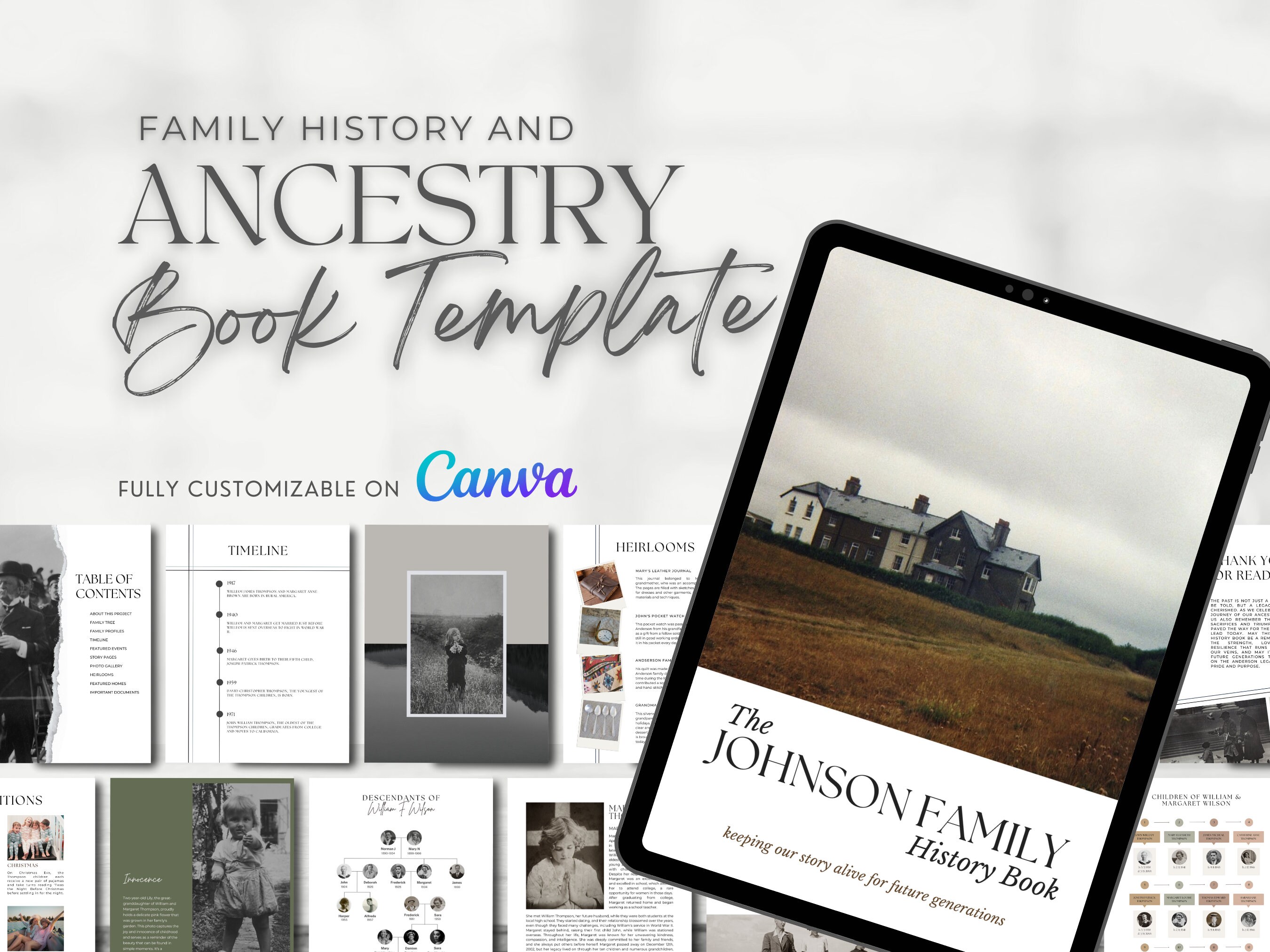 Ancestry Book Template DELUXE Family History Genealogy - Etsy UK