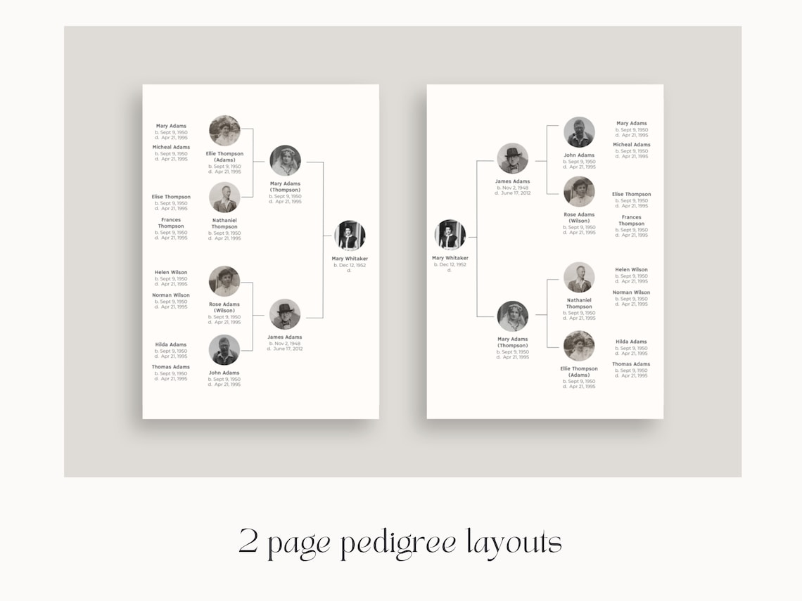 Add-on Pages for Ancestry Book | PEDIGREE PAGES | for Use With Any of ...