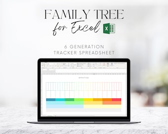 Family Data Sheet Printable Excel or PDF Doc Genealogy Family Tree ...