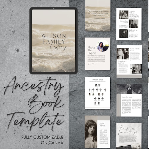 Family History Photo Book Template Canva Template Ancestry - Etsy