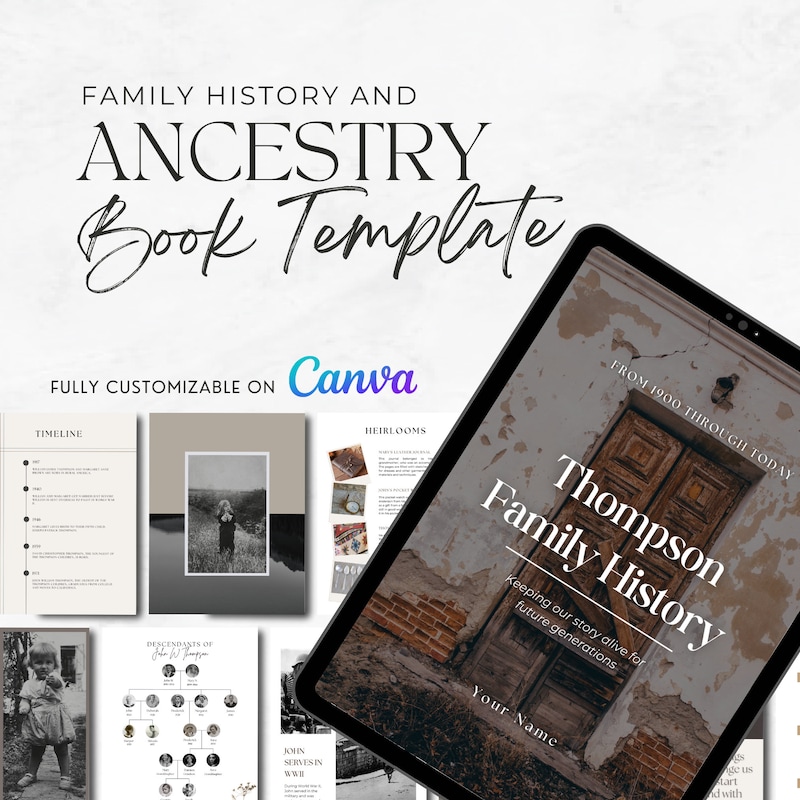 Family Tree Book Template - Etsy