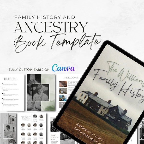 Ancestry Book Template DELUXE Family History Genealogy Printable ...