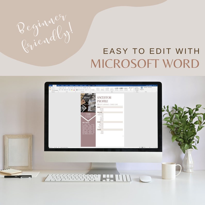 Ancestor Profile Template for Genealogy Research | Printable Word ...