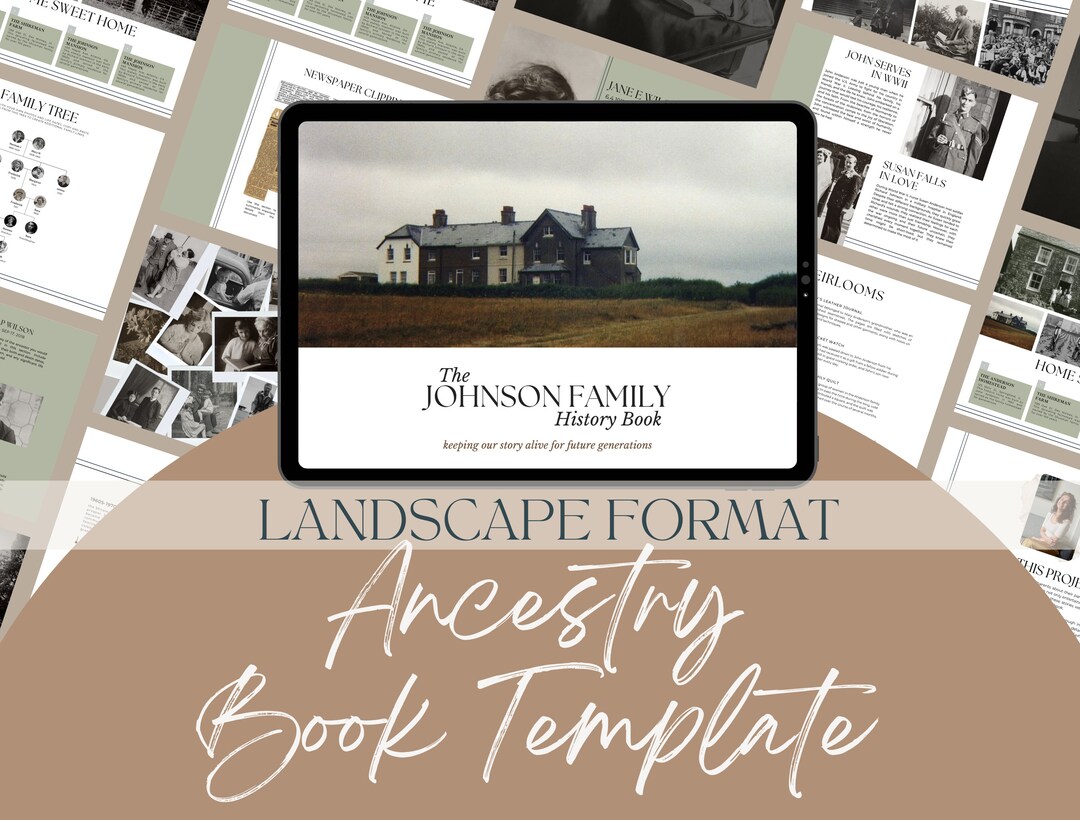 Ancestry Book Template *LANDSCAPE FORMAT VERSION* | Family History ...