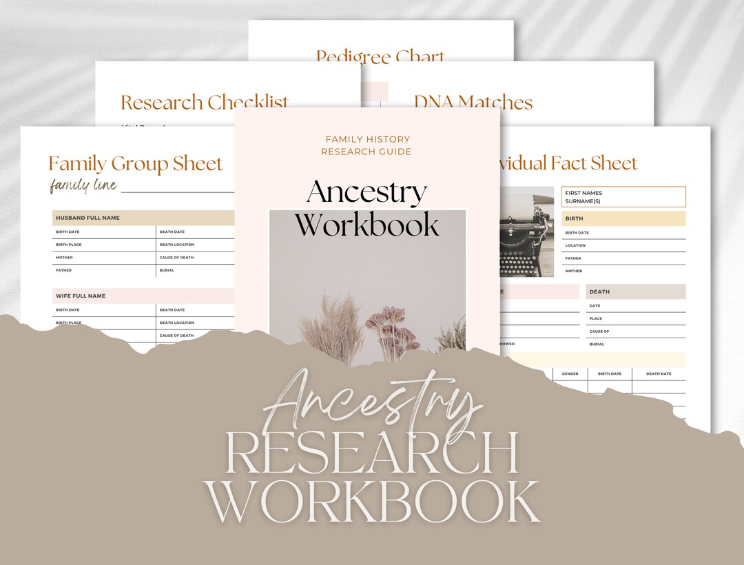 Ancestry Workbook | Printable Family History Research Worksheets | Easy ...