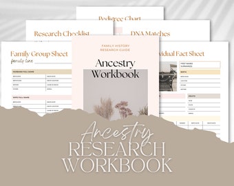 Ancestry Workbook | Printable Family History Research Worksheets | Easy ...
