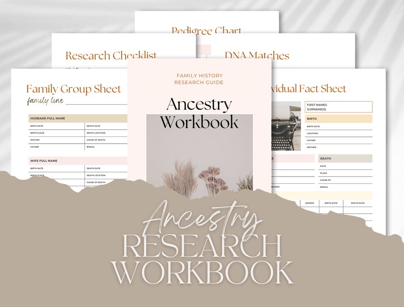 Ancestry Workbook | Printable Family History Research Worksheets | Easy ...